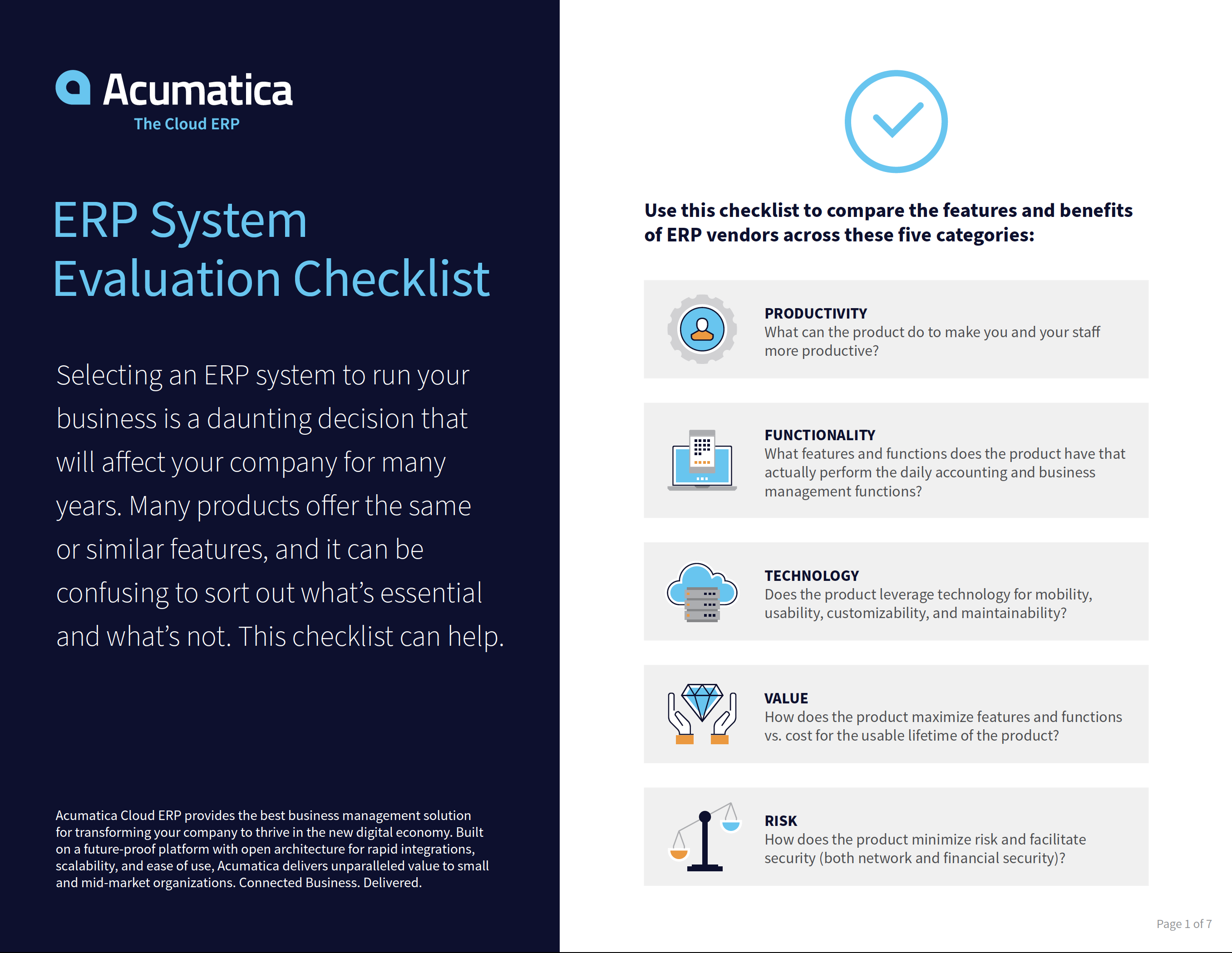 ERP Systems Evaluation Checklist ERP Systems Evaluation Checklist